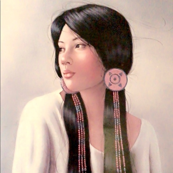J Roman | Wall Decor | Original J Roman Native American Woman | Poshmark